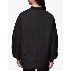 Whistles Diamond-quilted Polyester Coat - Black