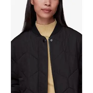Whistles Diamond-quilted Polyester Coat - Black
