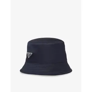Prada Logo-plaque Nylon Bucket Hat - Blue