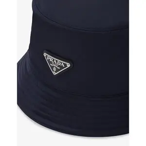 Prada Logo-plaque Nylon Bucket Hat - Blue