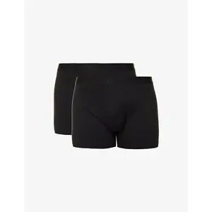 Falke Pack Of Two Stretch Cotton-blend Boxers - Black