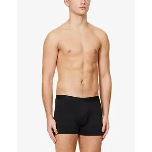 Falke Pack Of Two Stretch Cotton-blend Boxers - Black