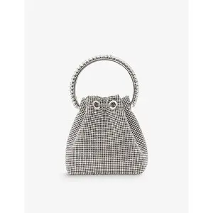 JIMMY CHOO Bon Bon Crystal-embellished Mesh Top-handle Bag - Silver