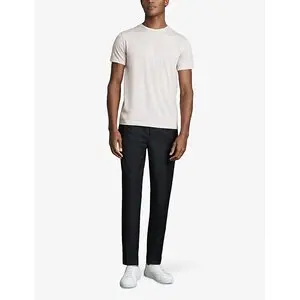 REISS Bless Marl-pattern Cotton-blend T-shirt - Wheat Melange
