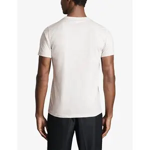 REISS Bless Marl-pattern Cotton-blend T-shirt - Wheat Melange