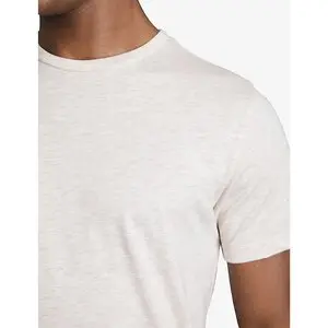 REISS Bless Marl-pattern Cotton-blend T-shirt - Wheat Melange