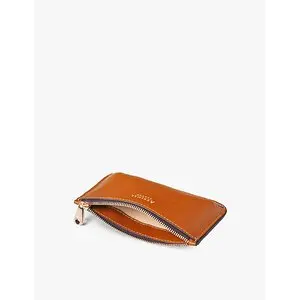 ASPINAL OF LONDON Ella Brand-embellished Leather Cardholder - Tan