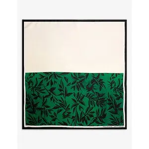 Dries Van Noten Graphic-print Silk Scarf - Santal Greenery