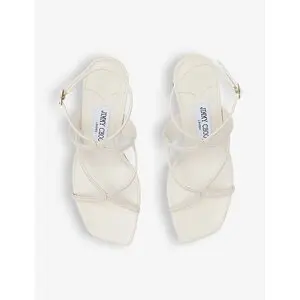JIMMY CHOO Azie 85 Leather Heeled Sandals - Latte