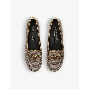 Kurt Geiger Houndstooth Woven Moccasins - Beige