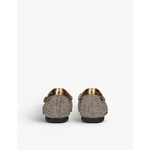 Kurt Geiger Houndstooth Woven Moccasins - Beige