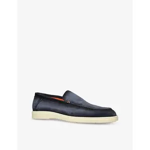 Santoni Detroit Contrast-sole Suede Loafers - Navy