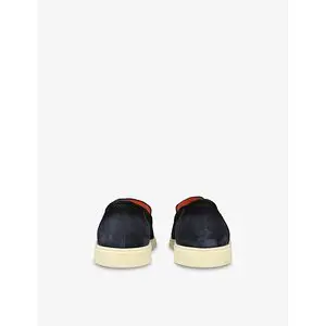 Santoni Detroit Contrast-sole Suede Loafers - Navy