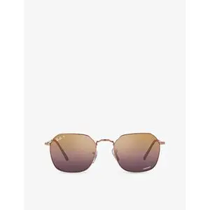 Ray-ban Hexagonal-frame Metal Sunglasses - Gold