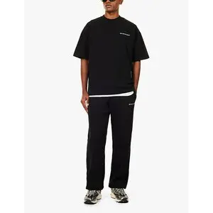 MKI MIYUKI ZOKU Brand-print Cotton-blend Jogging Bottoms - Black