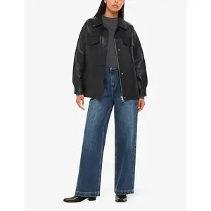 Whistles Patch-pocket Leather Jacket - Black
