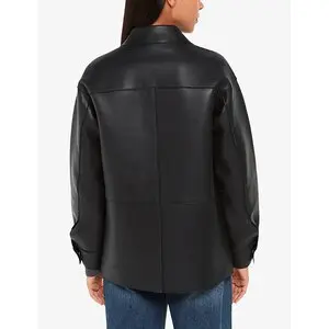 Whistles Patch-pocket Leather Jacket - Black