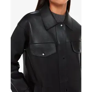 Whistles Patch-pocket Leather Jacket - Black