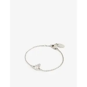 VIVIENNE WESTWOOD Reina Orb Brass And Cubic Zirconia Bracelet - Platinum / White Cz