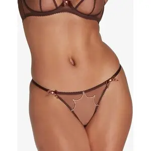 Agent Provocateur Lorna Panelled Lace And Mesh Thong Xxl