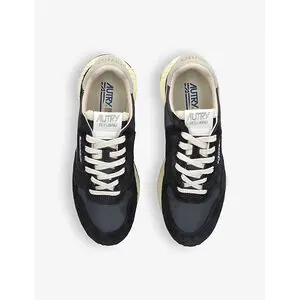 AUTRY Reelwind Brand-embroidered Leather And Nylon Low-top Trainers - Black