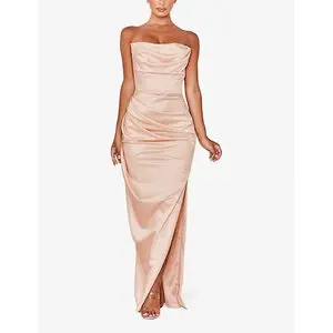House Of Cb Adrienne Corset Maxi Dress - Champagne