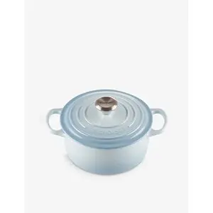 LE CREUSET Signature Round Cast-iron Casserole Dish 28cm 24cm Coastal Blue