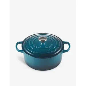 LE CREUSET Signature Round Cast-iron Casserole Dish 28cm 24cm Deep Teal