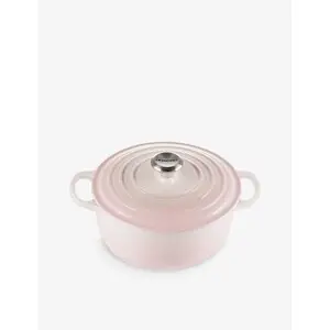 LE CREUSET Signature Round Cast-iron Casserole Dish 28cm 28cm Shell Pink