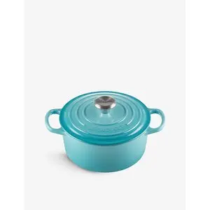 LE CREUSET Signature Round Cast-iron Casserole Dish 28cm 24cm Teal