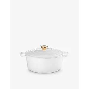 LE CREUSET Signature Round Cast-iron Casserole Dish 28cm 24cm White