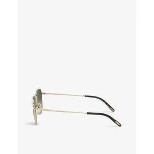 Oliver Spencer Hexagonal-frame Metal Sunglasses - Gold