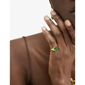 Monica Vinader Rio Recycled Signet Ring - Gold