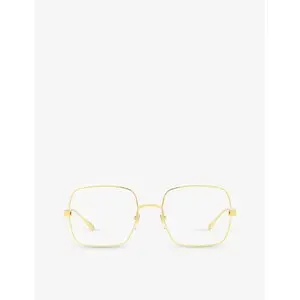 Gucci Gg1434o Square-frame Metal Optical Glasses - Gold