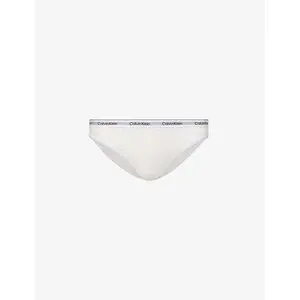 Calvin Klein Modern Logo-embroidered Stretch-lace Briefs - White