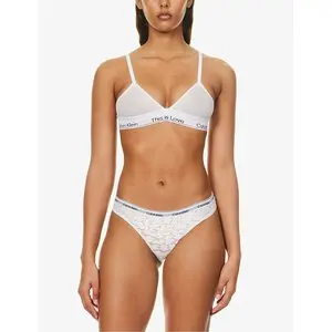 Calvin Klein Modern Logo-embroidered Stretch-lace Briefs