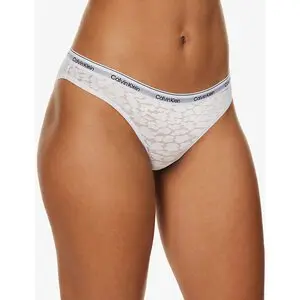 Calvin Klein Modern Logo-embroidered Stretch-lace Briefs