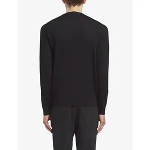 Prada Superfine Crewneck Wool Sweatshirt - Black