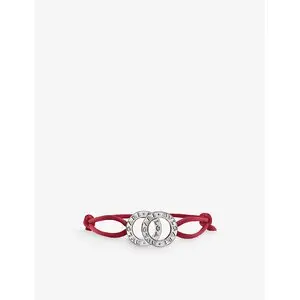 BVLGARI Sterling Silver And Fabric Bracelet - Red