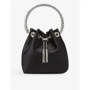 JIMMY CHOO Bon Bon Satin Cross-body Bag - Black/crystal