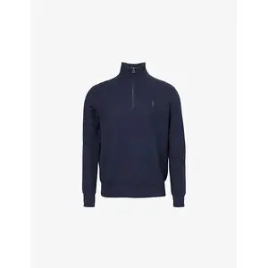 Polo Ralph Lauren Logo-embroidered Half-zip Cotton-knit Sweatshirt - Navy