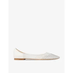 JIMMY CHOO Love Crystal-embellished Mesh Flats