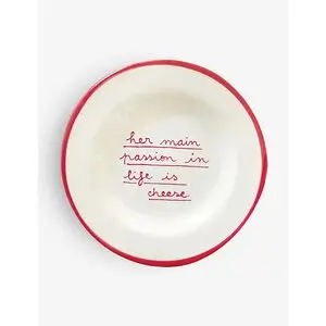 LAETITIA ROUGET Her Main Passion In Life Is Cheese Hand-painted Ceramic Plate 20cm - One-color