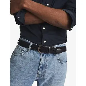 REISS Elmont Plaited Leather-blend Belt