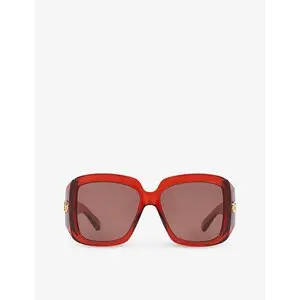 Gucci Gg1402s Square-frame Sunglasses - Red