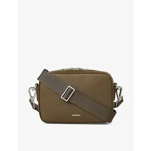 Sandro Leather Cross-body Bag With Logo Verts