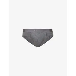 Falke Tonal Waistband Pack Of Two Stretch-cotton Briefs - Dark Grey