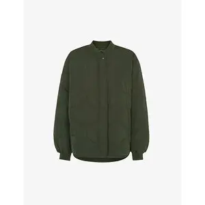 Whistles Ida Diamond-quilted Coat - Khaki/olive