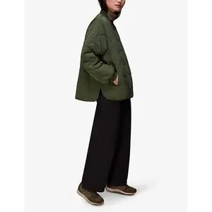 Whistles Ida Diamond-quilted Coat - Khaki/olive