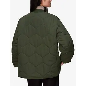 Whistles Ida Diamond-quilted Coat - Khaki/olive